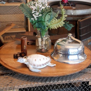 Rustic Reclaimed Wine Barrel Lazy Susan: Rotating Turntable for Dining ...