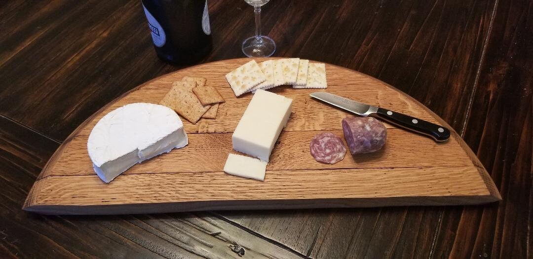 Half Barrel Head Cheese Board/ Engraved Serving Tray/ Personalized ...