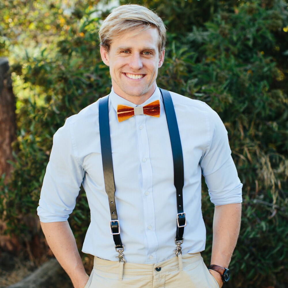 Black Leather Suspenders Etsy