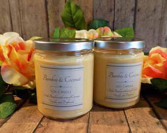 Bamboo candle | Etsy