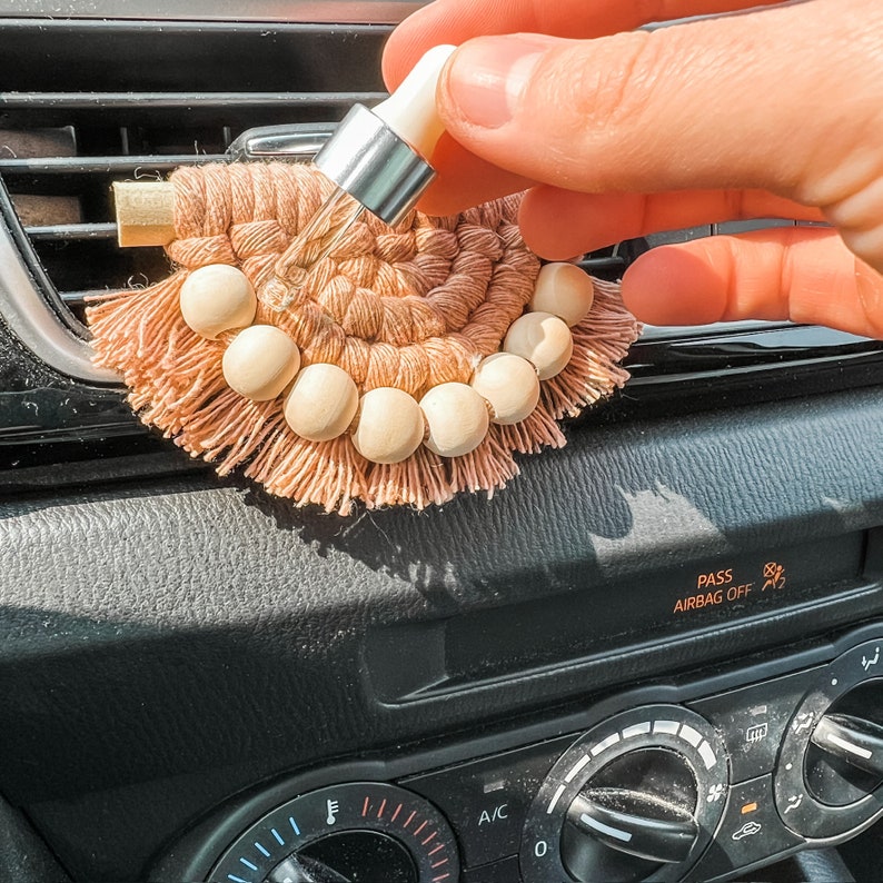 Boho Car Vent Clip Diffuser Macrame Car Charm Semi Circle - Etsy