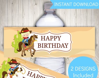 Wild West Party Water Bottle Labels Cowboy Birthday Party | Etsy