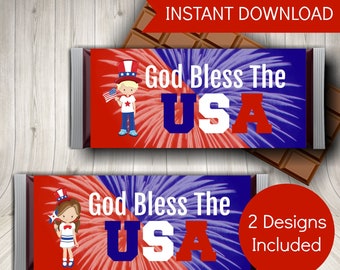 4th of July Mini Candy Bar Wrappers - Instant Download - Etsy