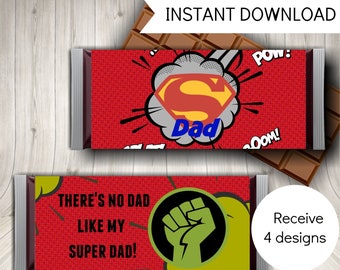 Printable Father's Day Candy Bar Wrappers, Father's Day Gift, Easy Gift ...