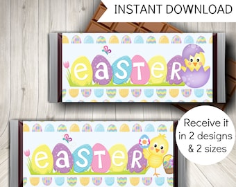 Easter Bunny Candy Bar Wrappers: Printable Party Favors (PDF) - Etsy