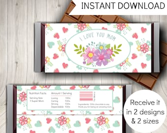 Mother's Day Candy Bar Wrapper Instant Download - Etsy