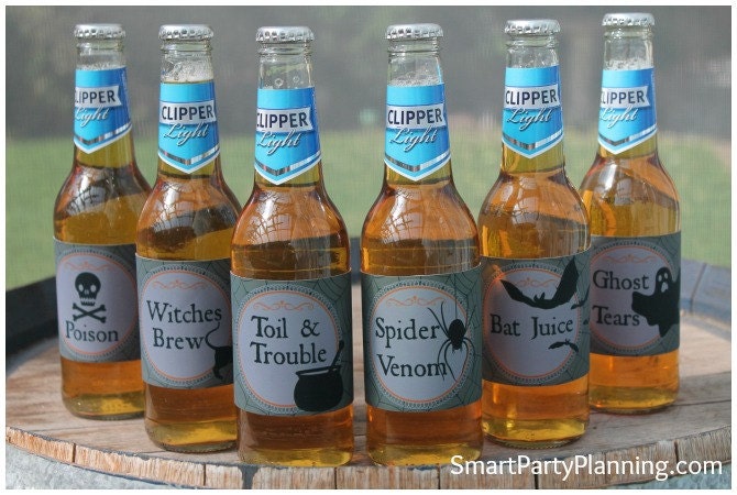 Halloween Beer Labels, Halloween Gift, Instant Download Printable PDF ...