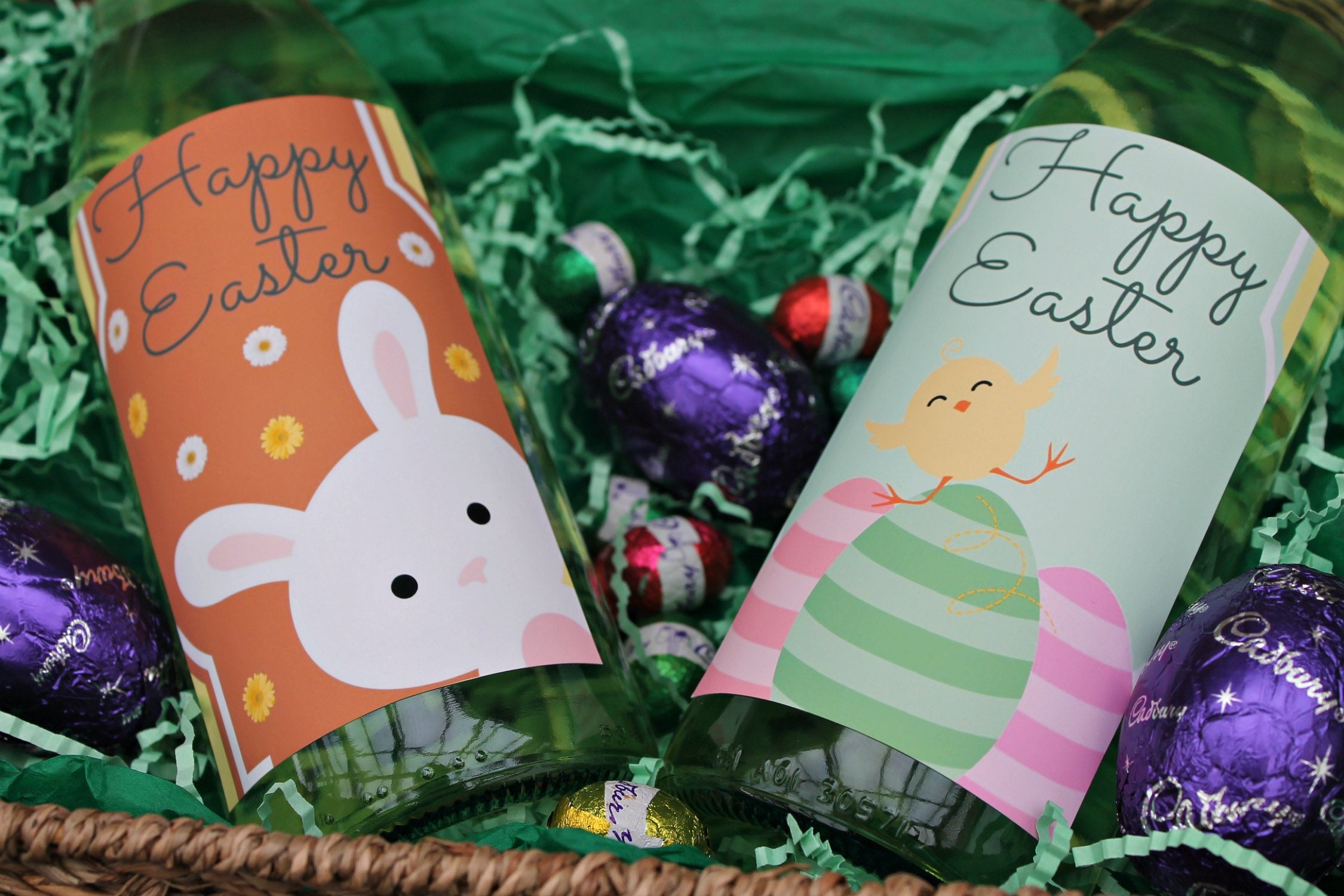 Easter Wine Bottle Labels / Easter Printable Labels | Etsy