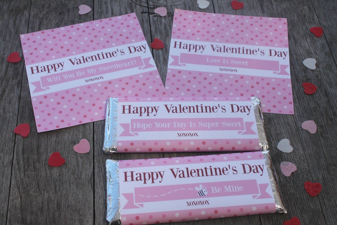 Valentine's Hershey Bar Wrappers, Printable Labels, Instant Download - Etsy