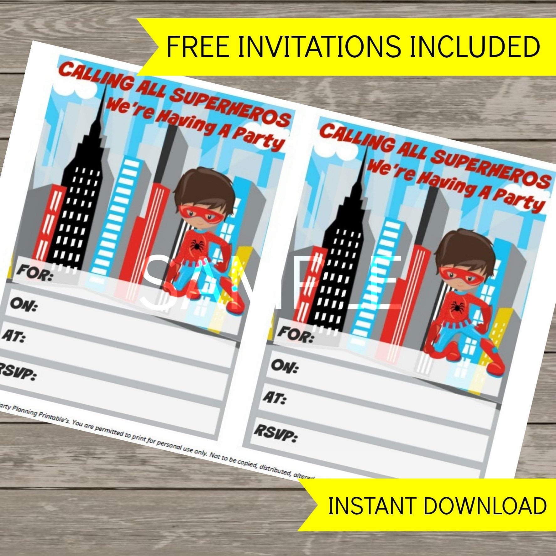 Free Superhero Printable Invitations