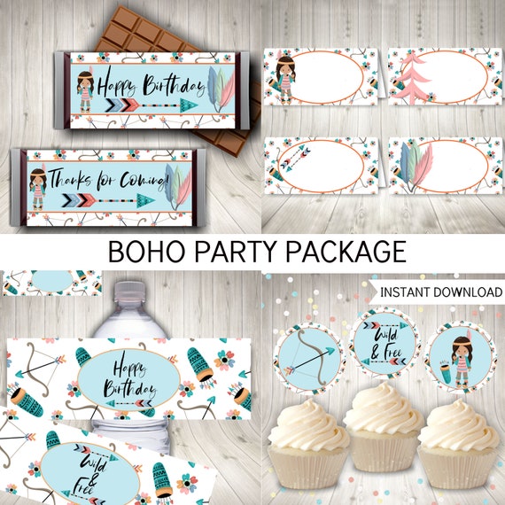 Boho Party Printable Set Girls Birthday Party Instant | Etsy