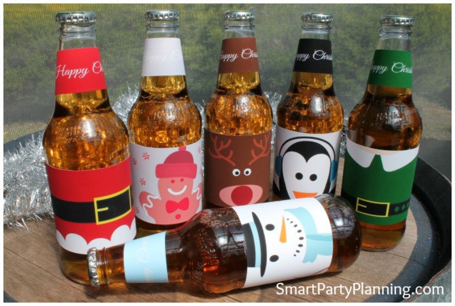 Christmas Printable Beer Labels Cute Character Design - Etsy