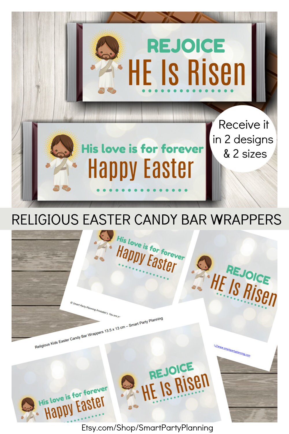 Kids Religious Easter Candy Bar Wrappers Printable Easter | Etsy