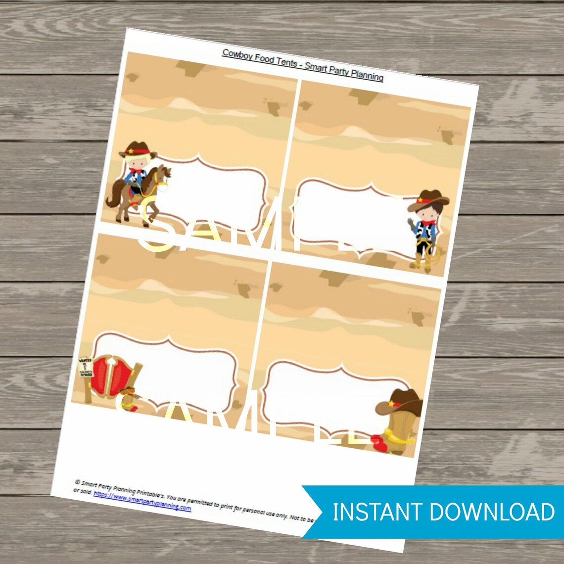Cowboy Food Labels Cowboy Western Party Printable Instant - Etsy