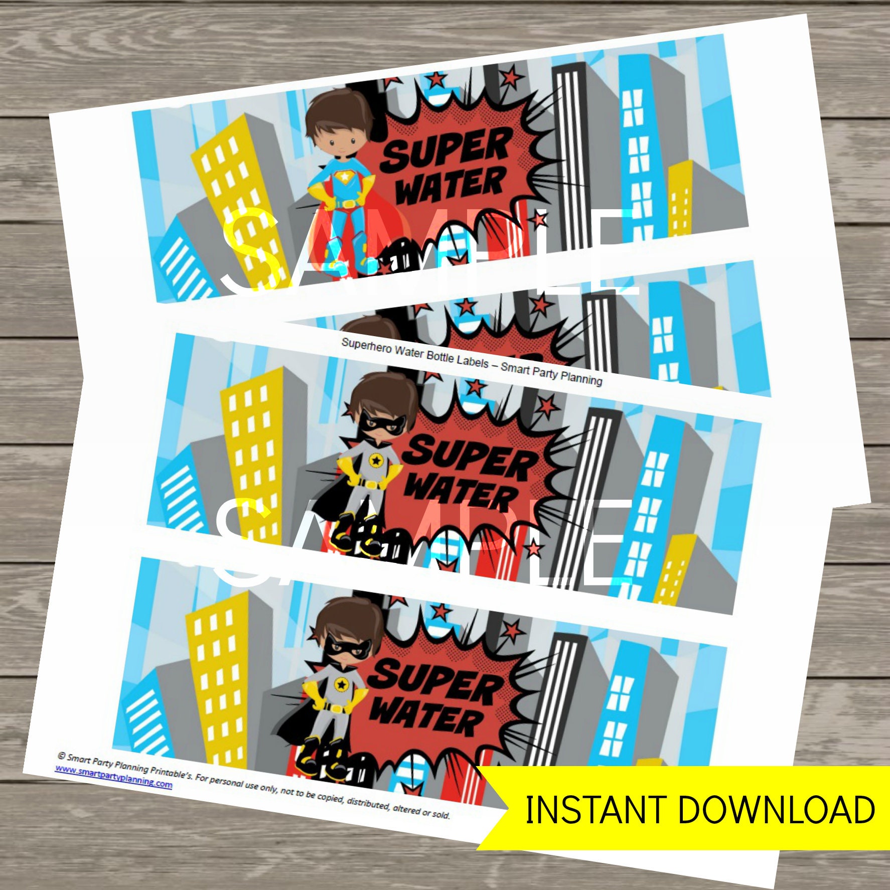 Superhero Party Water Bottle Labels Printable Labels FREE | Etsy