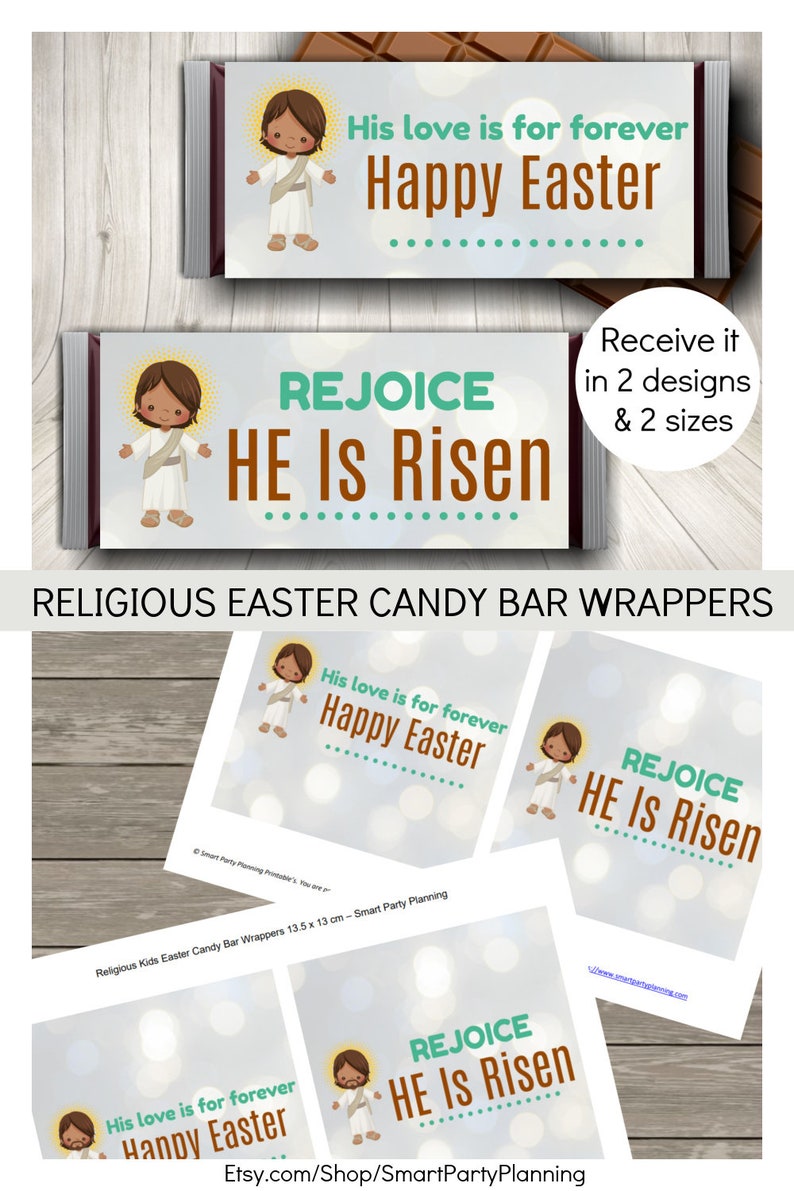 Cute Religious Easter Candy Bar Wrappers Printable Easter - Etsy