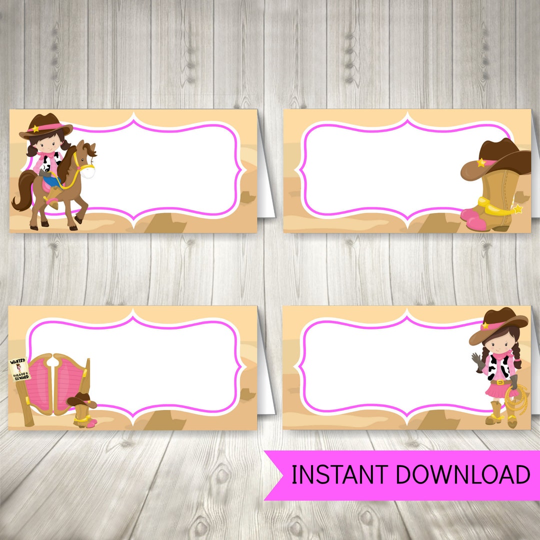 Cowgirl Food Labels, Cowgirl Western Party - Etsy