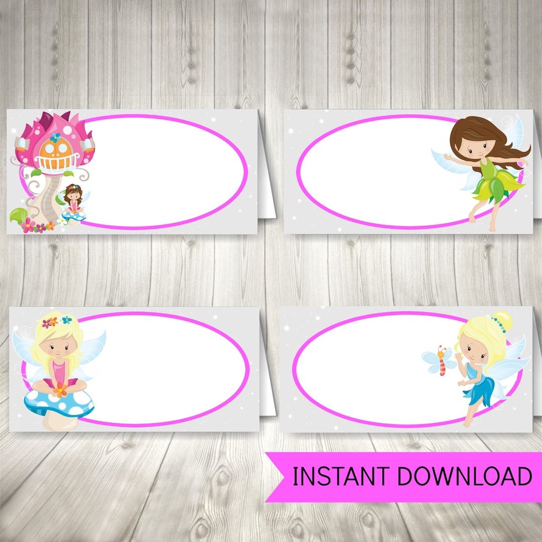 Fairy Party Food Labels, Printable Tent Cards (PDF Download) - Etsy