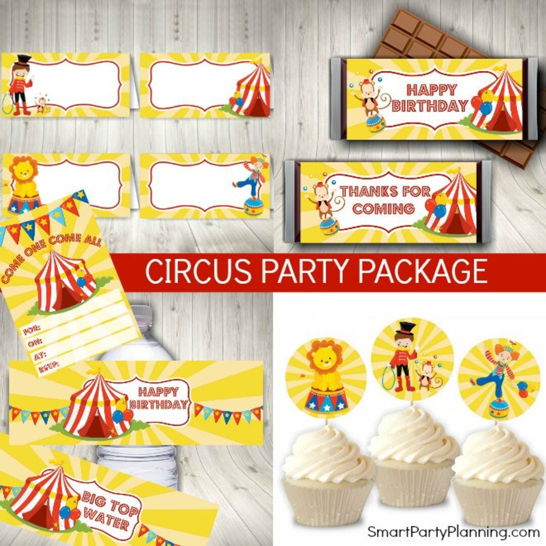 Circus Birthday Party Printable Package, Instant Download Carnival ...