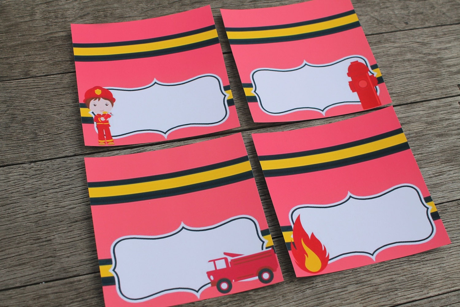 Fireman Party Food Labels Printable Instant Download | Etsy