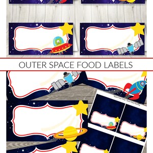 Outer Space Food Tent Labels, Birthday Decoration, Boys Party ...