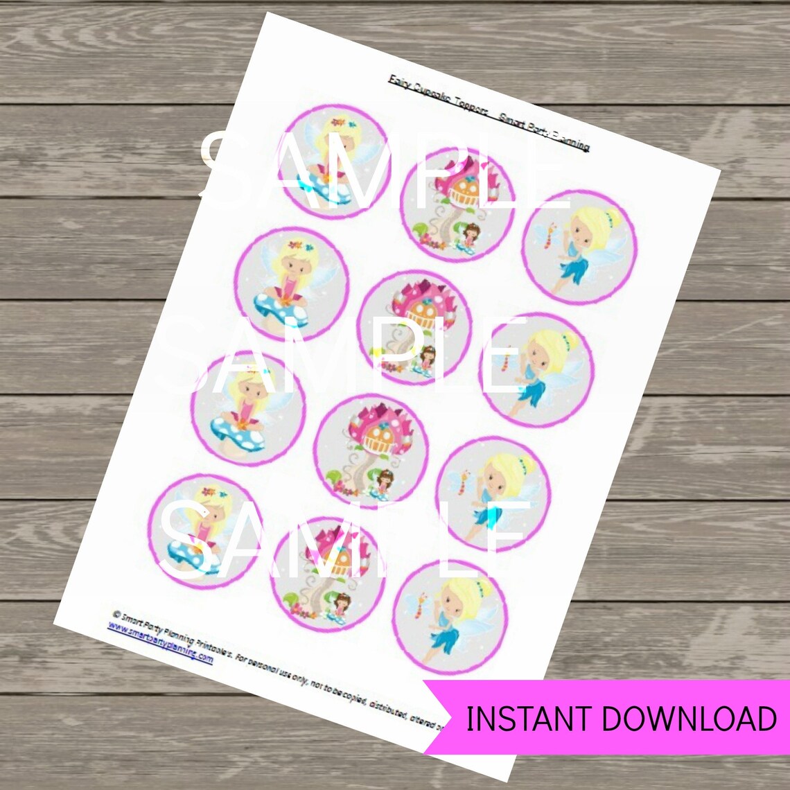 Fairy Cupcake Toppers Printable Cupcake Decorations Instant | Etsy