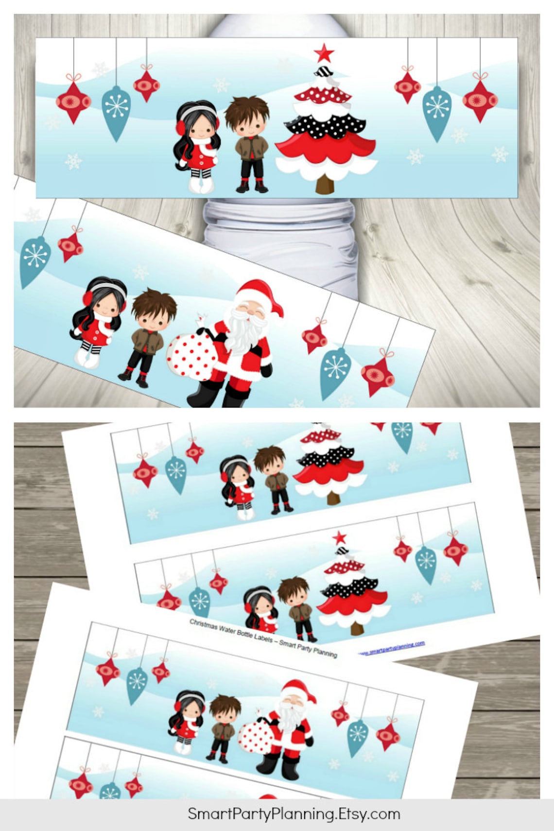 Christmas Water Bottle Labels Instant Printable Download - Etsy