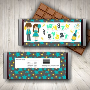 New Years Eve Printable Candy Bar Wrappers, Easy Party Favors, Instant ...