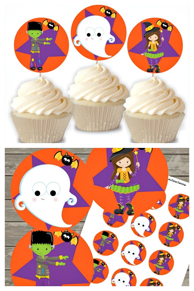 Halloween Cupcake Toppers + FREE Halloween Invitation, Printable ...