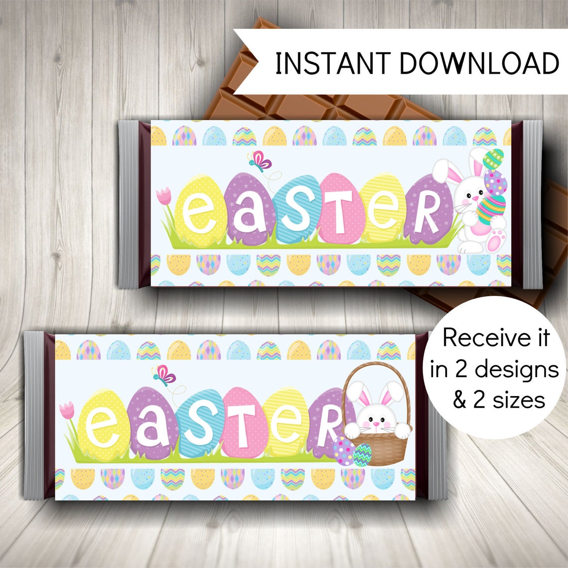 Easter Bunny Candy Bar Wrappers Easter Egg Hunt Instant - Etsy Australia