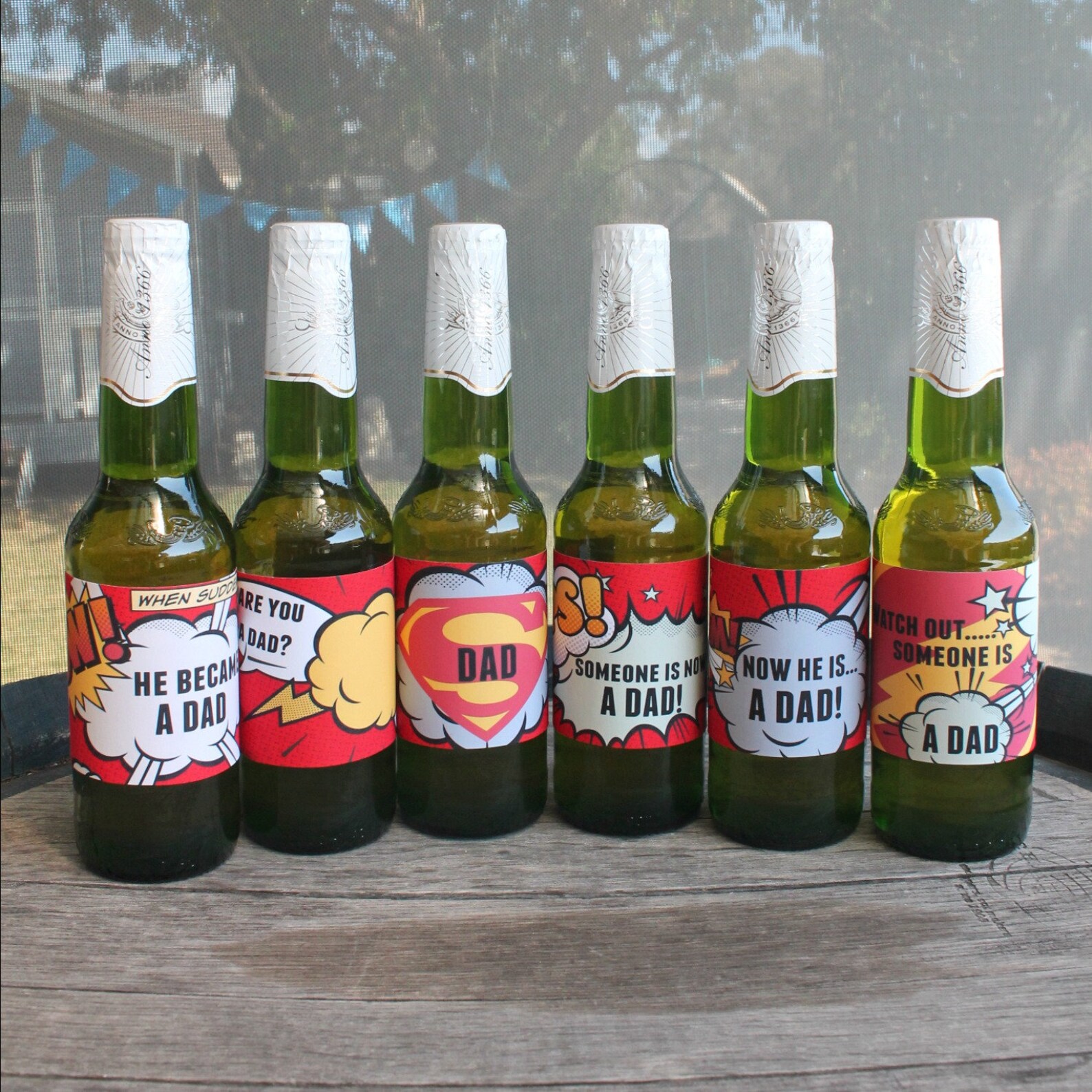 New Dad Gift Superhero Beer Labels for Dad Printable Labels - Etsy