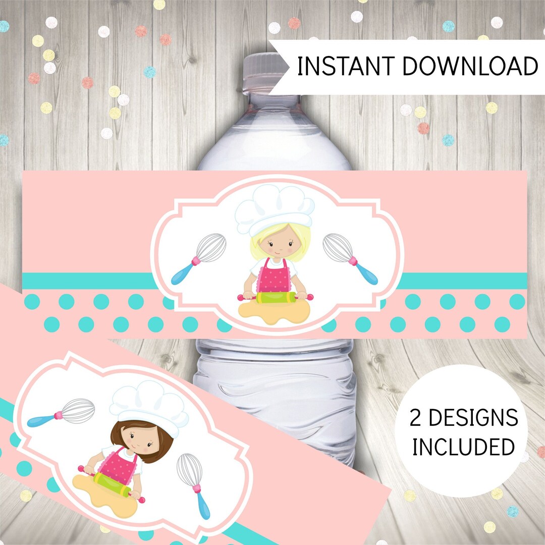 Cooking Party Water Bottle Labels - Etsy