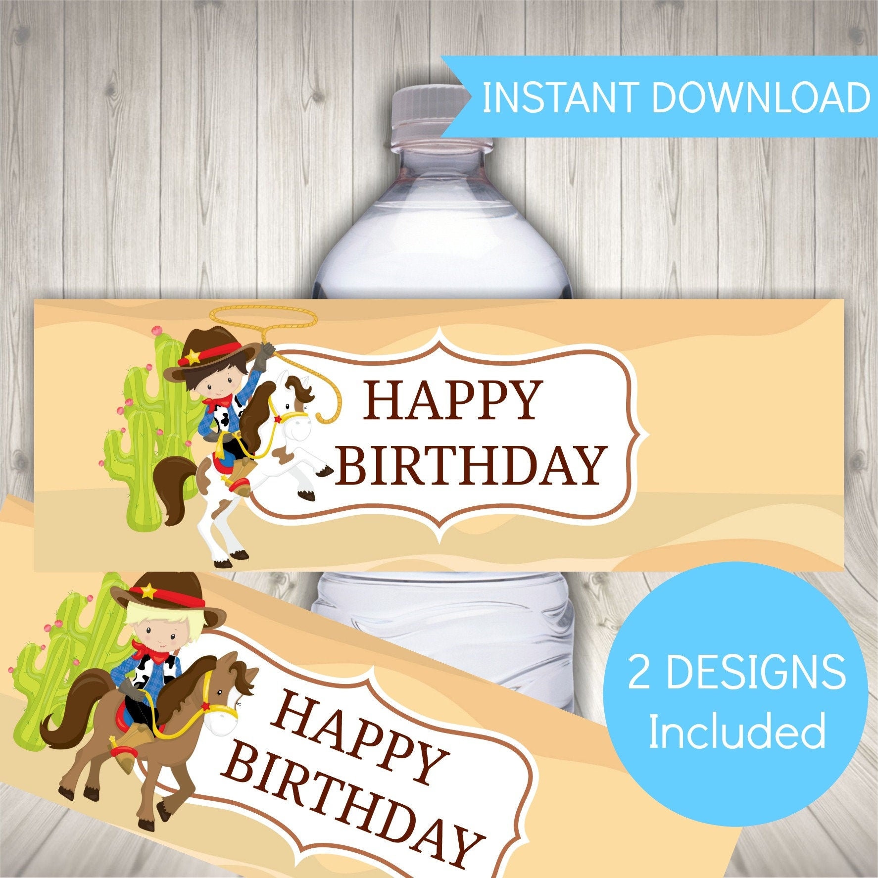 Wild West Party Water Bottle Labels Cowboy Birthday Party | Etsy