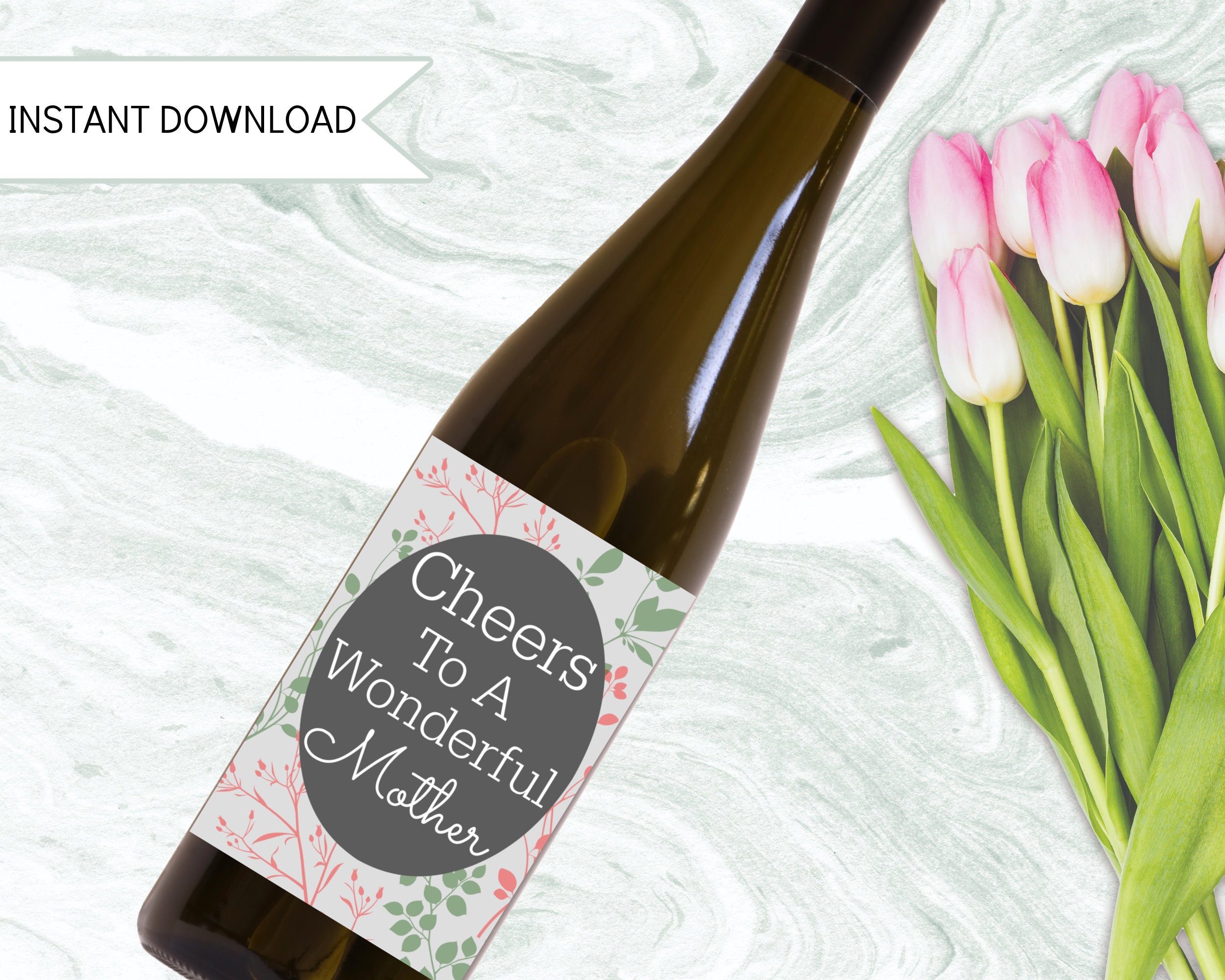 Mother's Day Wine Labels Printable Gift For Mom Instant | Etsy