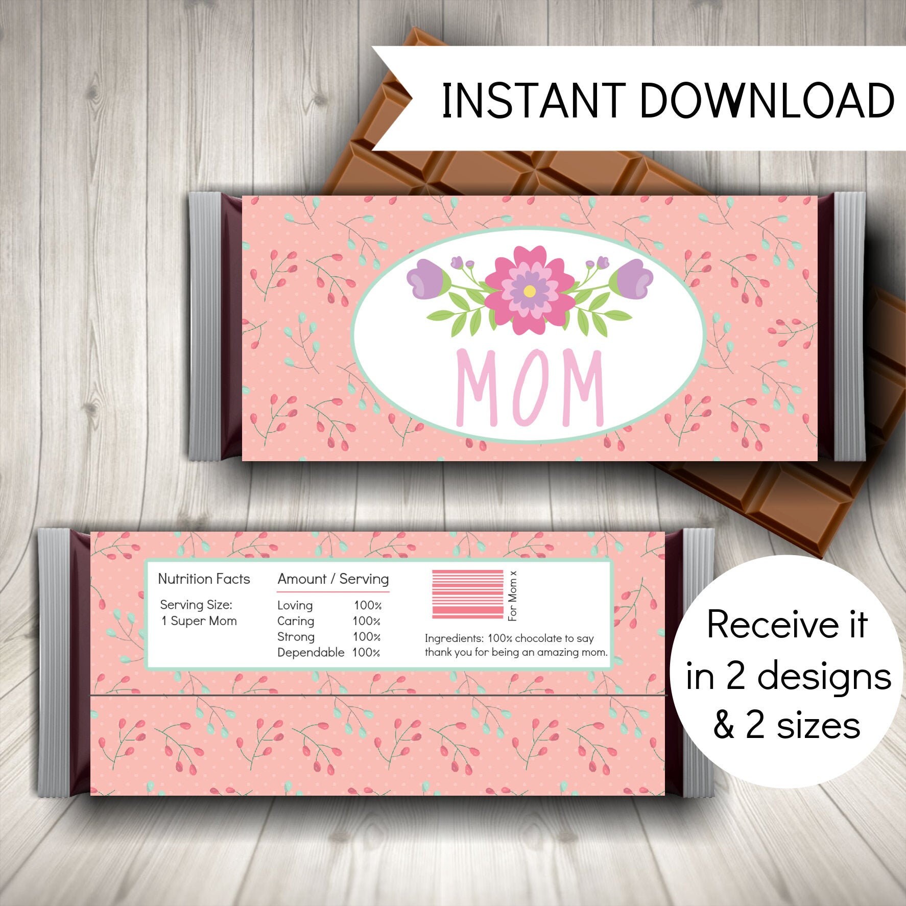Mom Candy Bar Wrappers Easy Mothers Day Gift Printable - Etsy Australia
