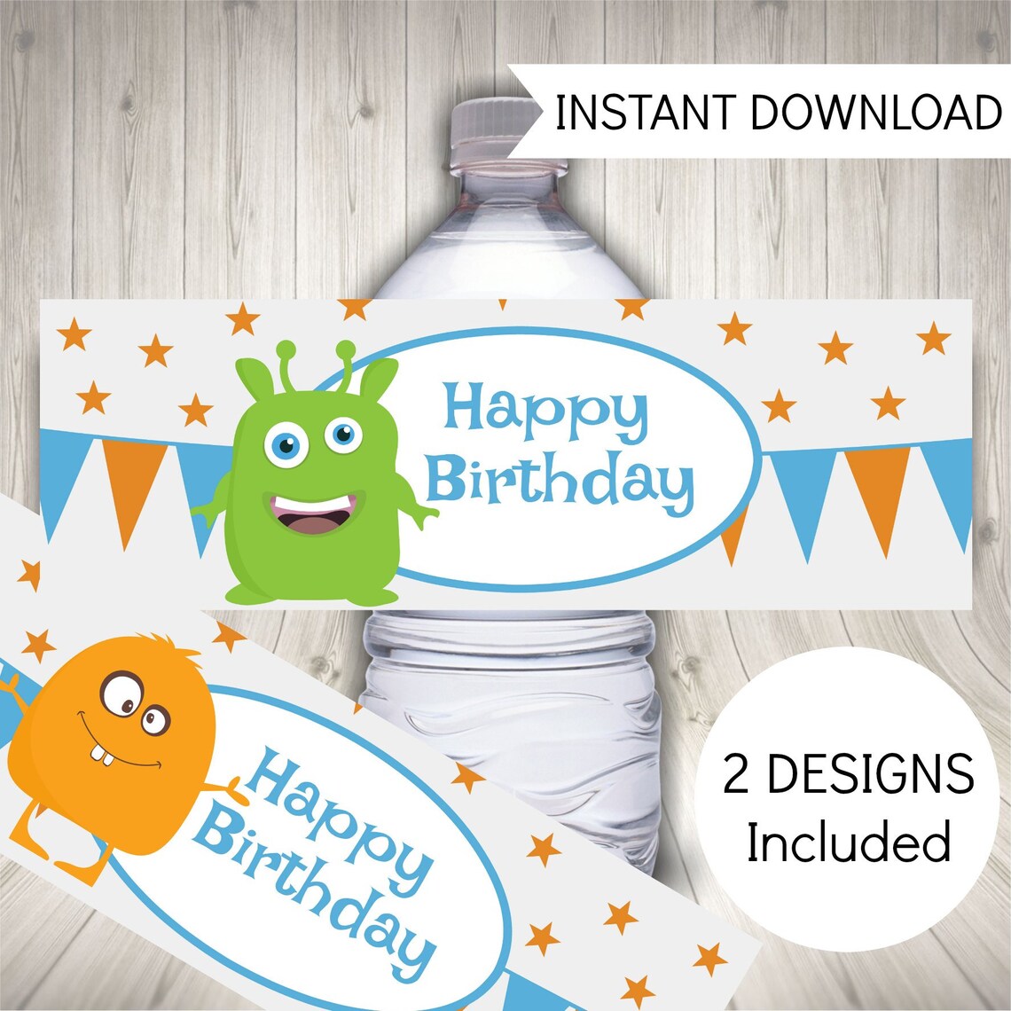 Monster Water Bottle Labels, Printable Labels - Etsy