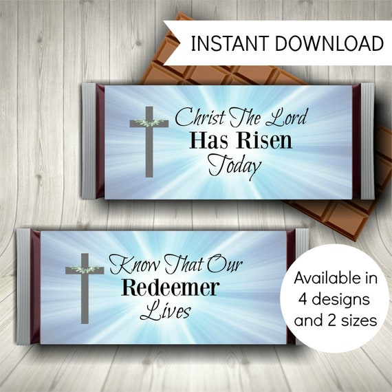 Religious Easter Candy Bar Wrappers, Printable Easter Gift, Instant ...