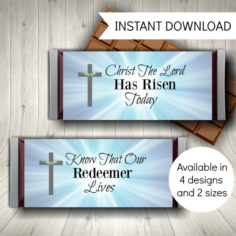 Religious Easter Candy Bar Wrappers, Printable Easter Gift, Instant ...