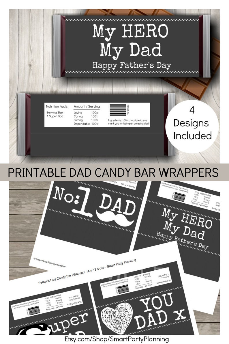 Printable Father's Day Candy Bar Wrappers Father's | Etsy