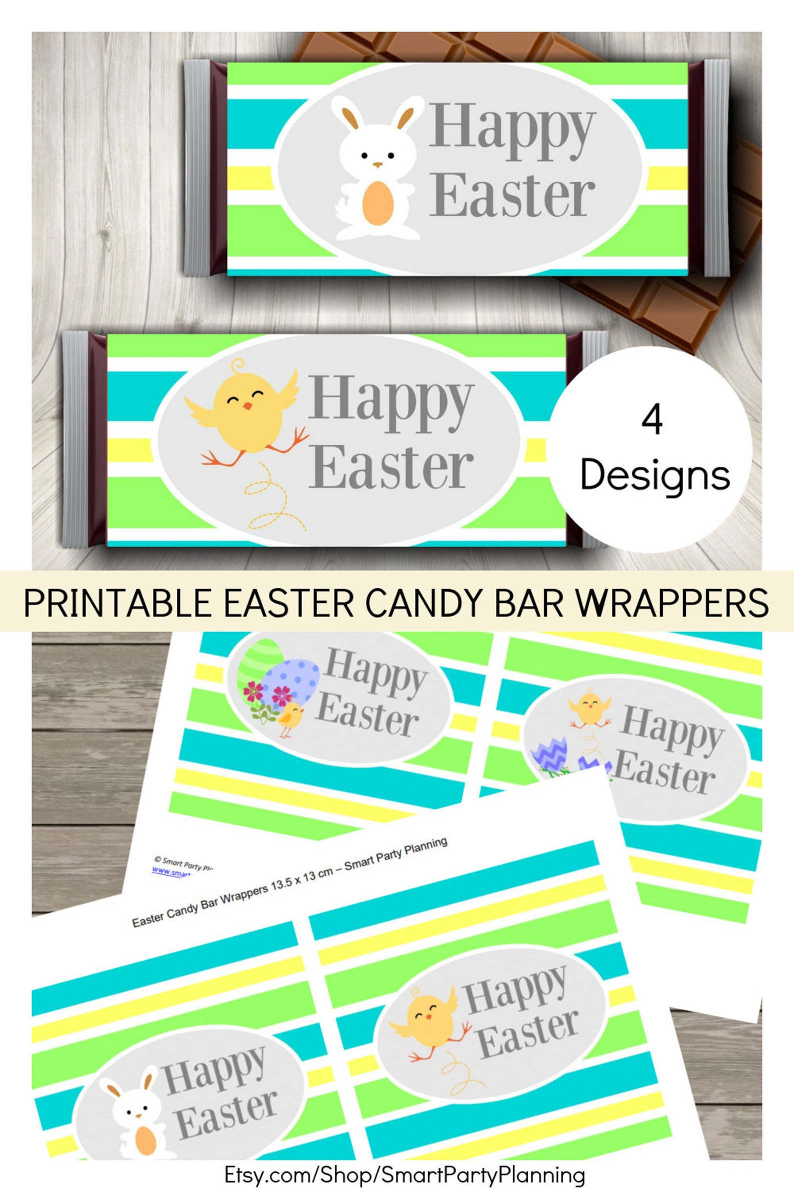 Easter Candy Bar Wrappers, Printable Easter Gifts, Instant Download - Etsy