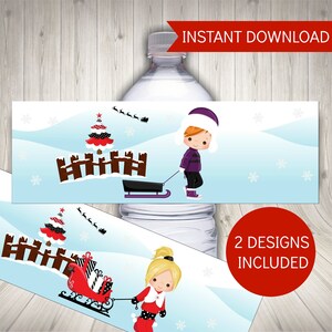 Christmas Water Bottle Labels, Christmas Label,christmas Party, Water ...