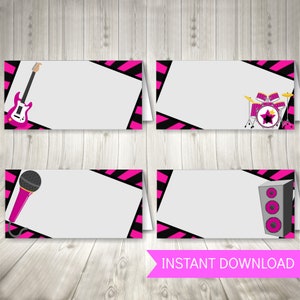 Rock Star Party Printables Set, Instant Download Party Decorations - Etsy