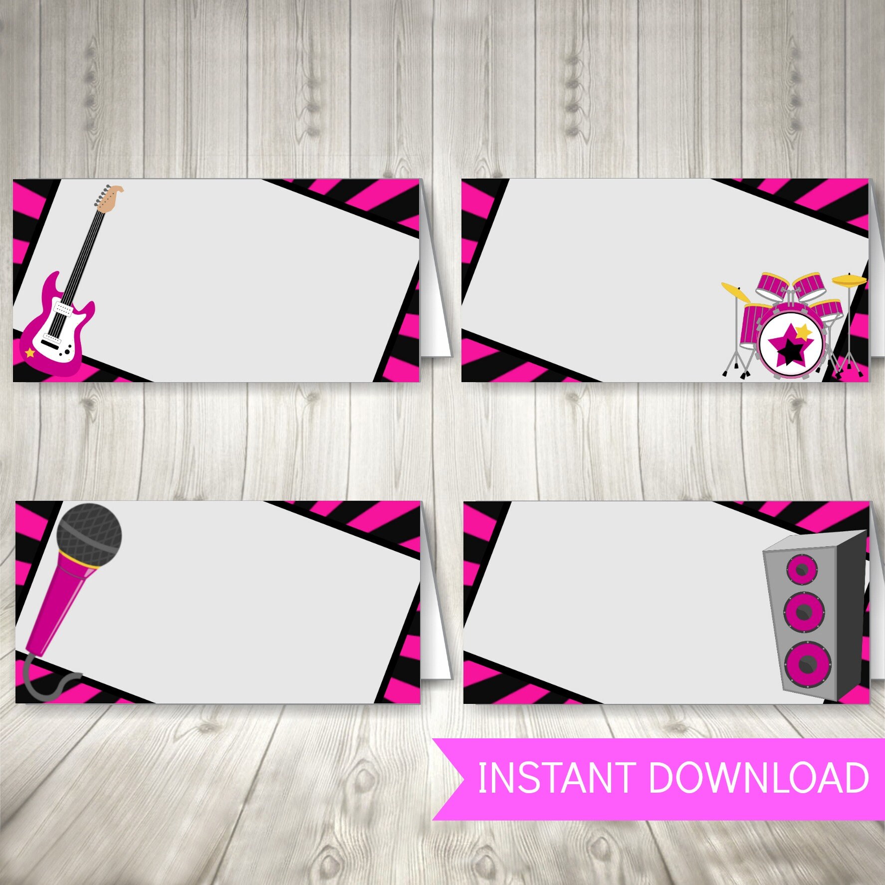 Rock Star Party Printables Set Instant Download Party | Etsy