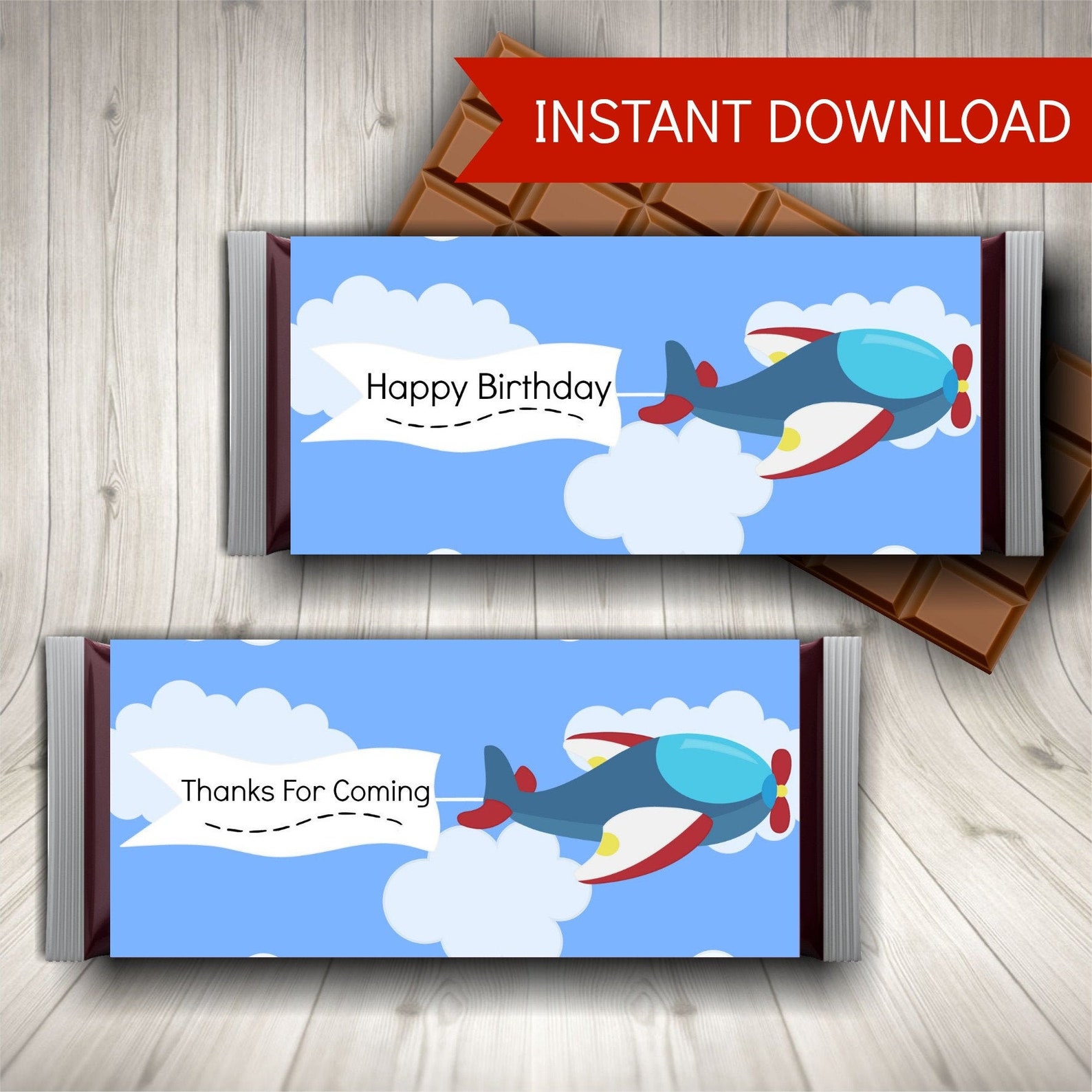 Airplane Candy Bar Wrappers Airplane Party Favors Instant - Etsy