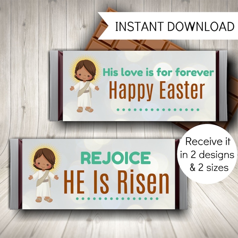 Cute Religious Easter Candy Bar Wrappers Printable Easter - Etsy