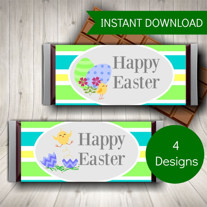 Easter Candy Bar Wrappers Printable Labels | Etsy