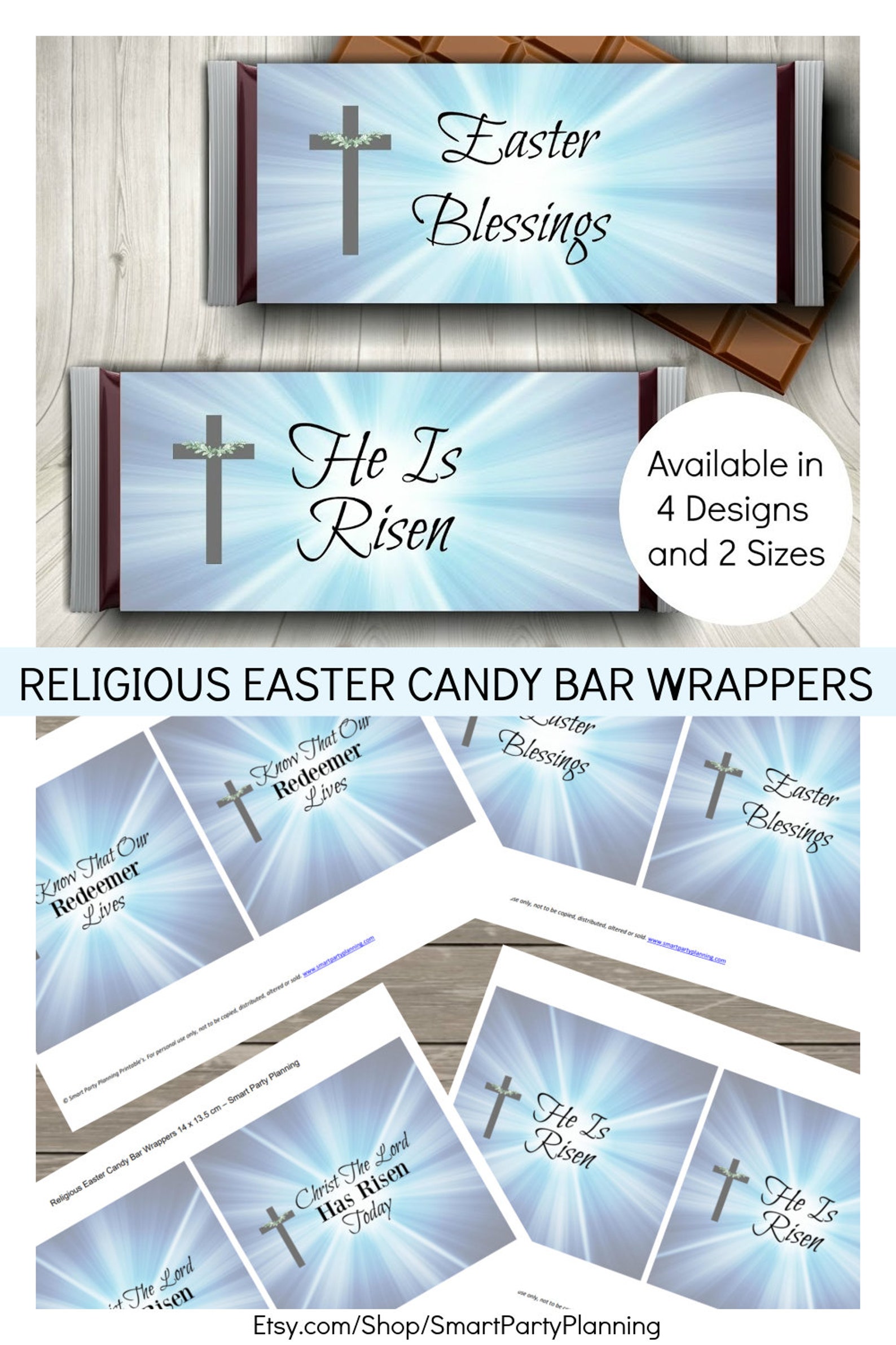Religious Easter Candy Bar Wrappers, Printable Easter Gift, Instant ...