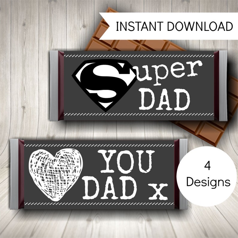 Father's Day Candy Bar Wrappers, Printable Father's Day Gift, Easy Gift ...