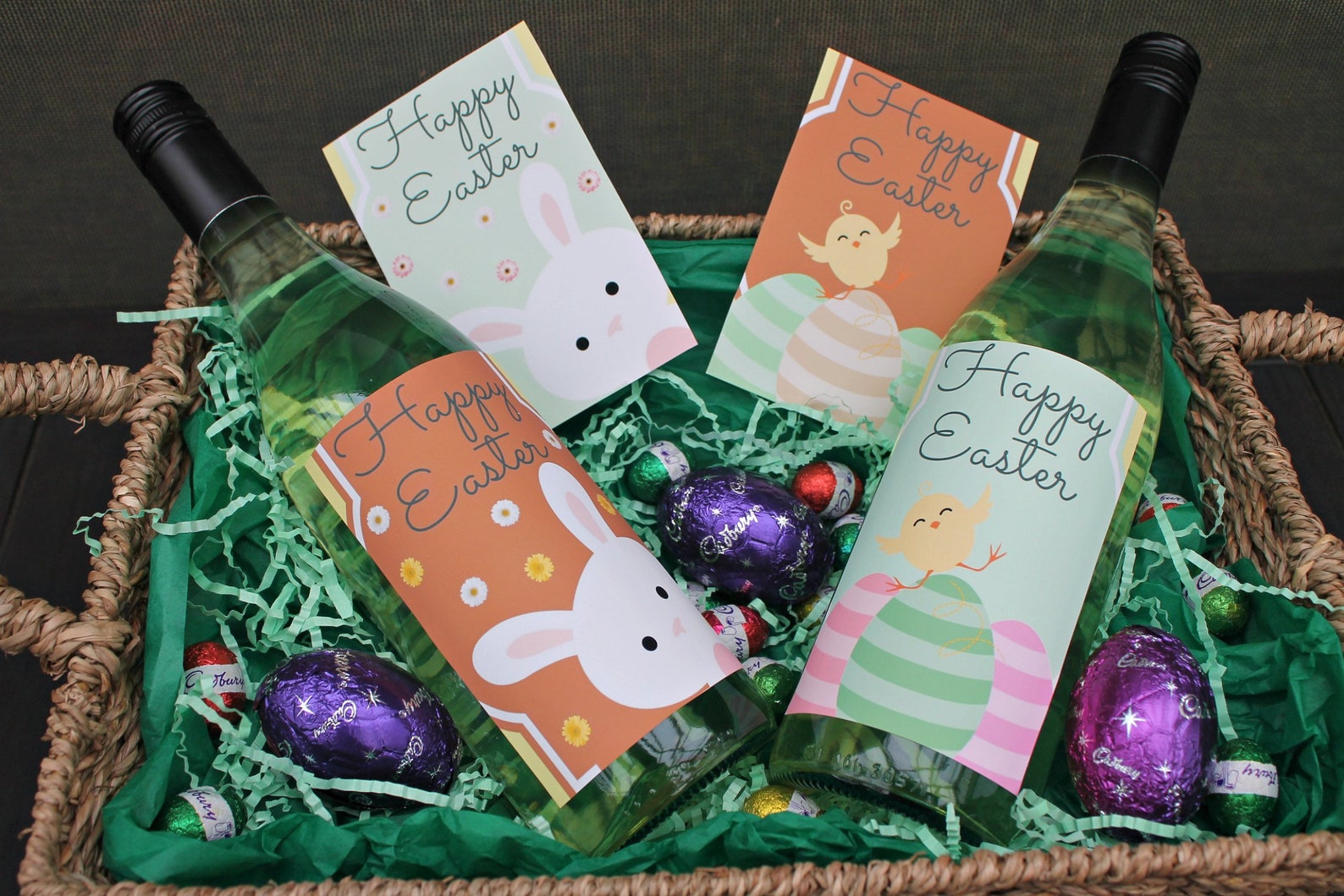 Easter Wine Bottle Labels / Easter Printable Labels | Etsy