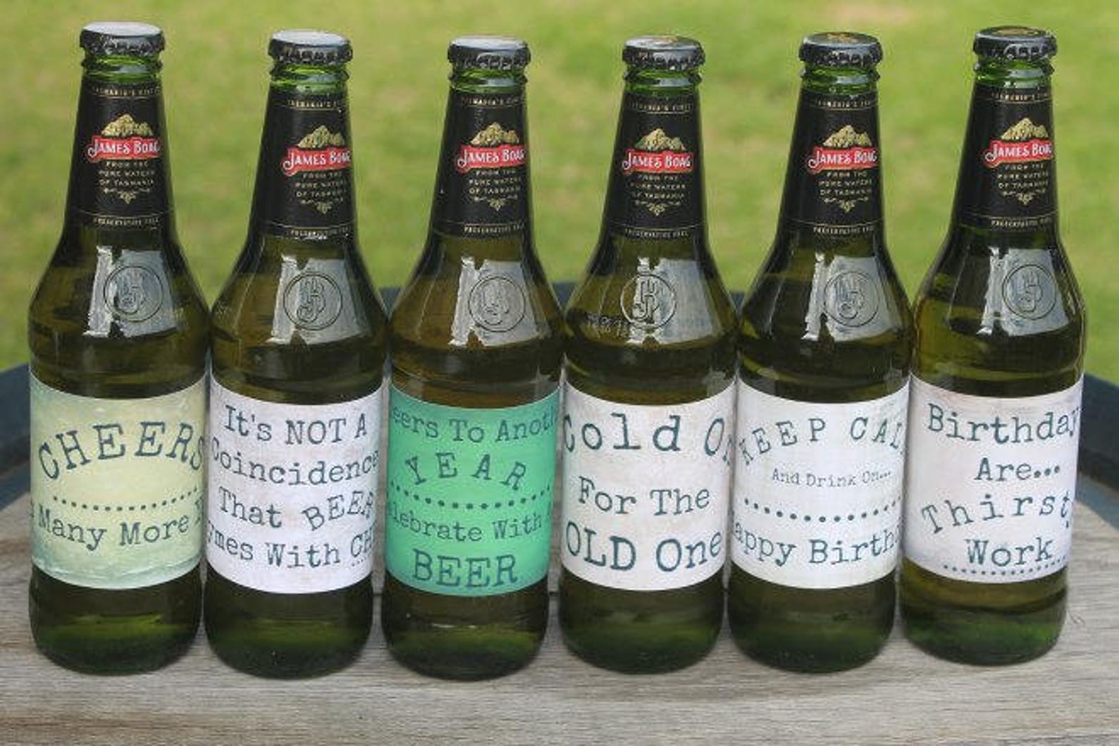 Rustic Birthday Beer Labels Printable Labels Gift for Him - Etsy